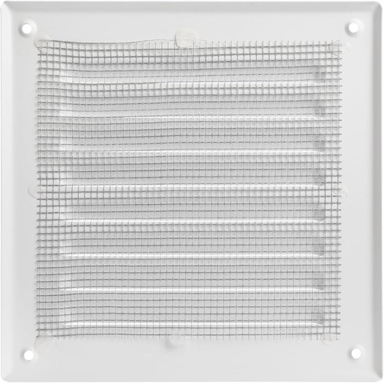 Vierkante Ventilatie rooster Wit Metaal voor Binnen en Buiten 12x12cm ...