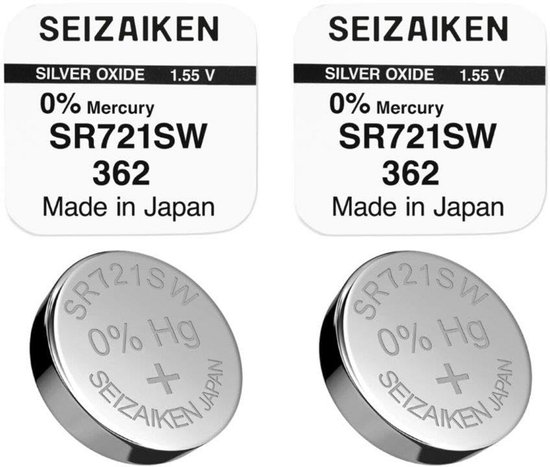 Button cell SR721SW - 2 stuks - 1.55V Zilveroxide - 0% Kwik ...