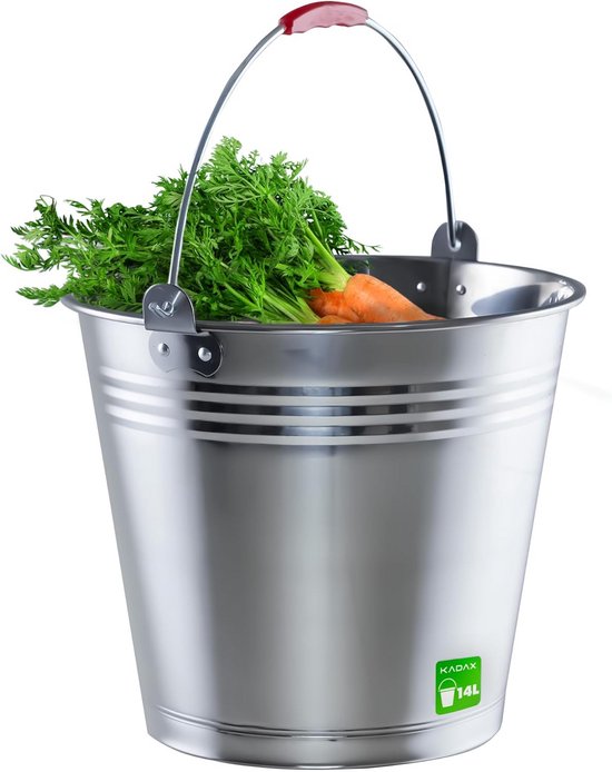 Stevige Zinken Emmer 14 Liter - Waterbak, Mortelkuip & Opbergmand voor ...