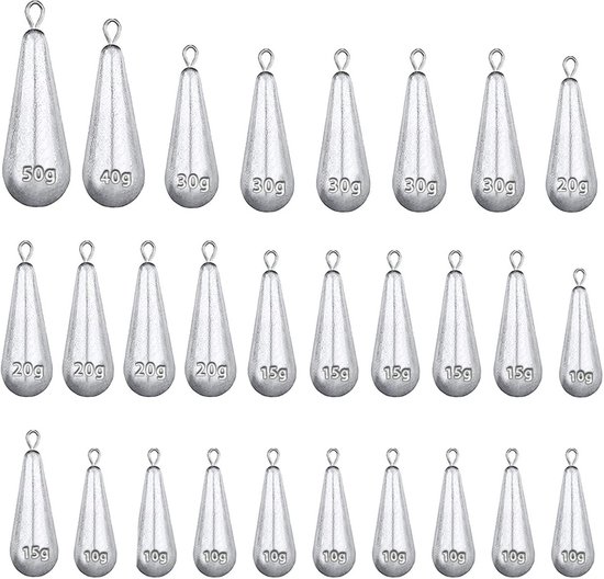 28-Piece Zeevis Gewichten Set voor Zoutwater en Zoetwater ...