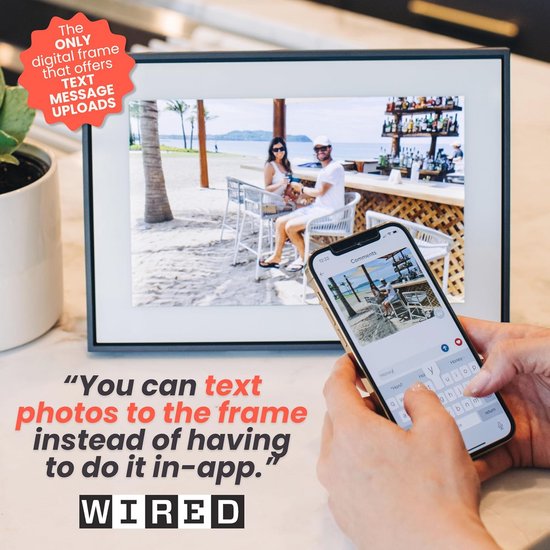 Digitale fotolijst met Wi-Fi en touchscreen - 10-inch display voor het delen van foto's | bol