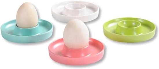 Set van 4 Eierdopjes in Diverse Kleuren - Breukvast en ...