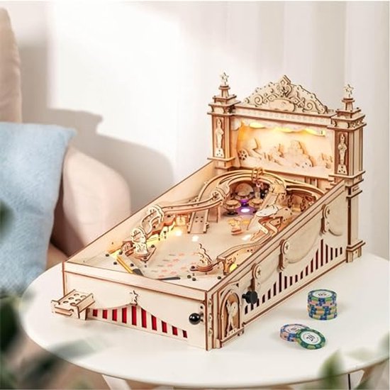 3D Houten Puzzel - Mechanisch Pinball Model voor Volwassenen en ...