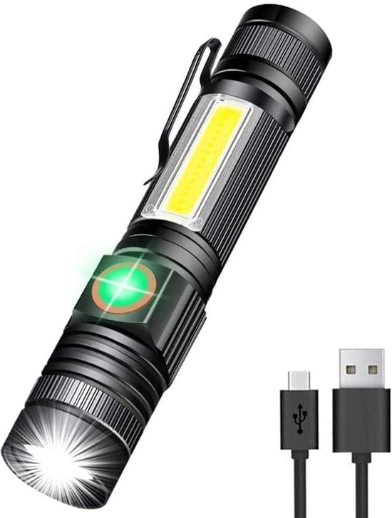 Vitdipy - Zaklamp LED - Militaire zaklamp - Oplaadbaar - COB ...