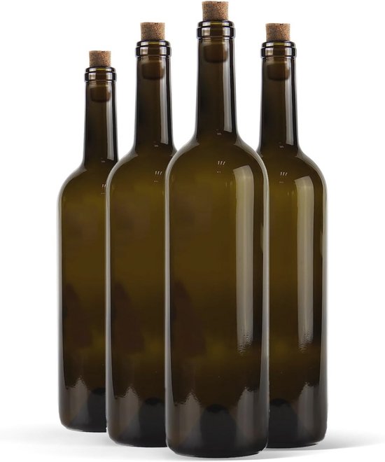 Glazen fles 750 ml - Set van 8 - Wijnfles, Waterfles, Oliefles - Lege ...