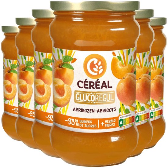 Céréal Jam Abrikozen - 6 x 320 gr - Voordeelverpakking | bol