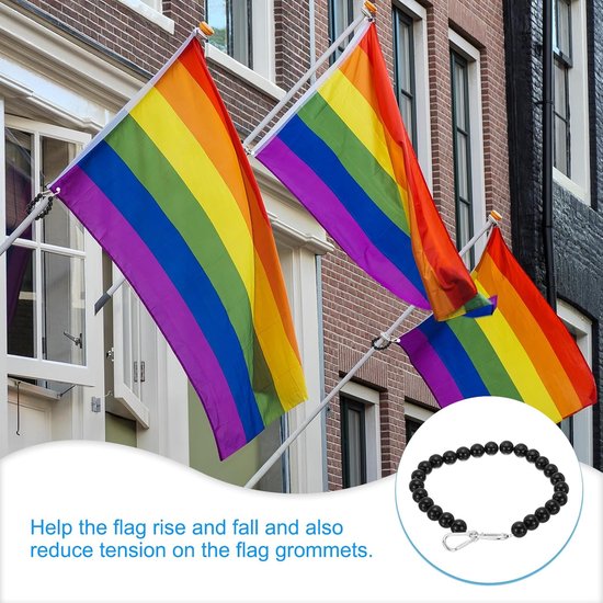 Flagpole Retaining Ring - 2 Pcs - 25 Beads Mount Ring Accessories ...