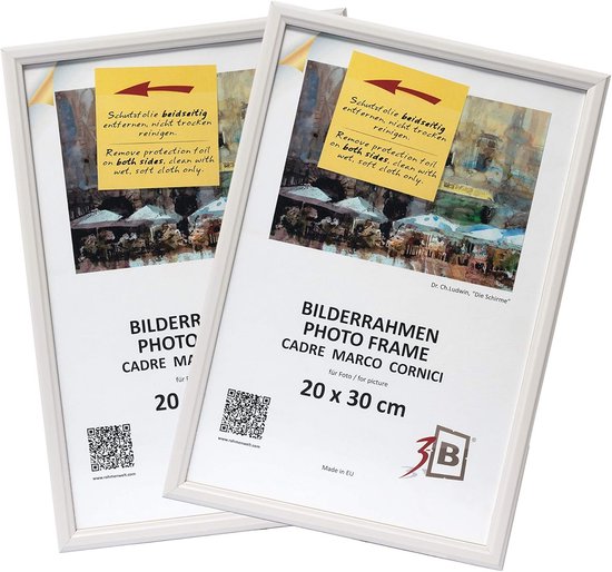Set van 2 Witte Houten Fotolijsten 20x30 cm met Acrylglas | bol