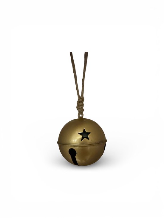 Decoratieve Metalen Bel Goud – Kerstbel met Ster – Hangende ...
