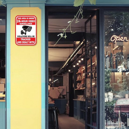 Videobewakingsstickers voor Beveiliging - 6 Stuks 17,8x12,7cm - Camera ...