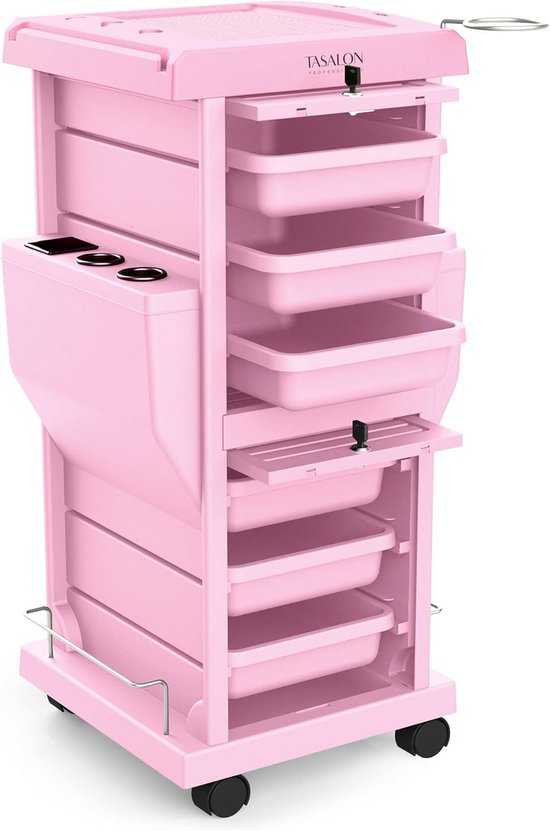 Professionele Salon Trolley met 6 Uitschuifbare Lades en Afsluitbare ...
