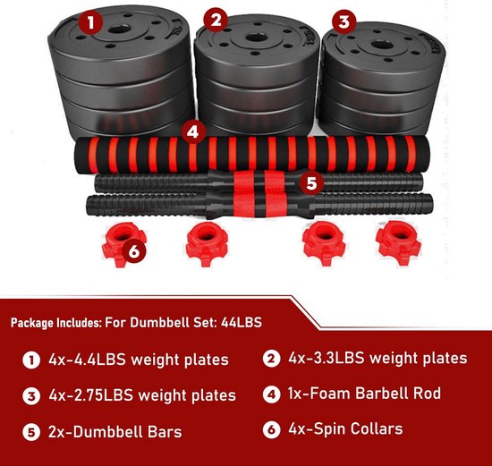 Verstelbare Halter Set 20 kg voor Krachttraining Thuis en Fitness | bol