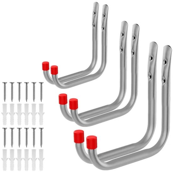 DEKTON - Ophanghaken set - 6 stuks - Muurhaken staal | bol