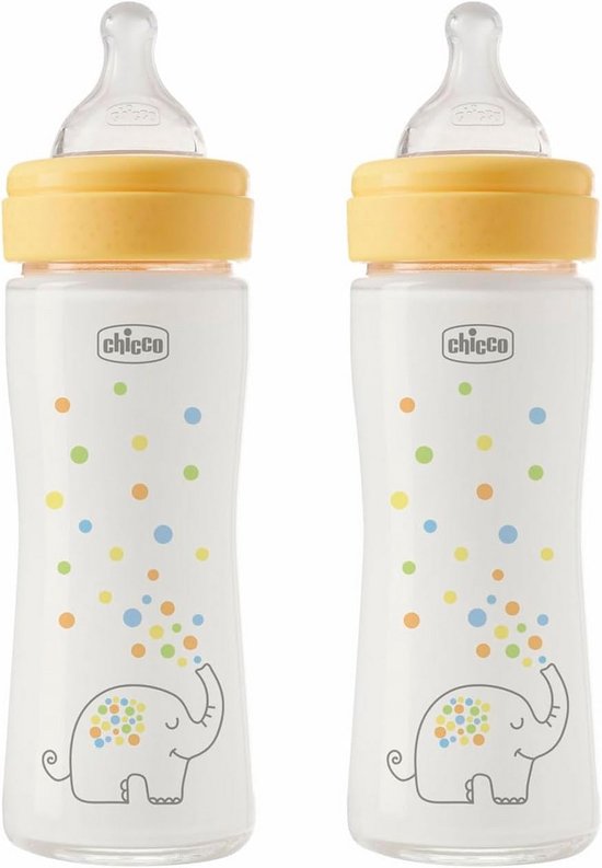 Glazen Babyfles Set 2x 240ml - BPA-vrij Glas met Anti-Koli ...