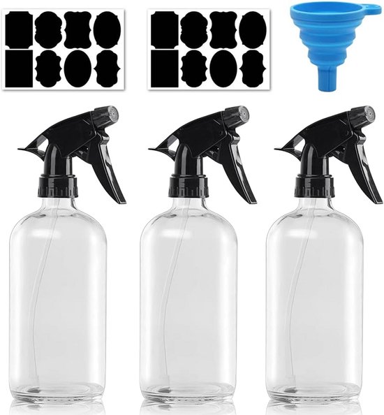 Set van 3 Spuitflessen 500ml - Herbruikbaar voor Planten, Reiniging en ...