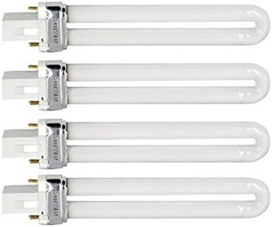 Set van 4 U-Vormige UV Nagel Solarium Lampen 9W 365nm voor Polish ...