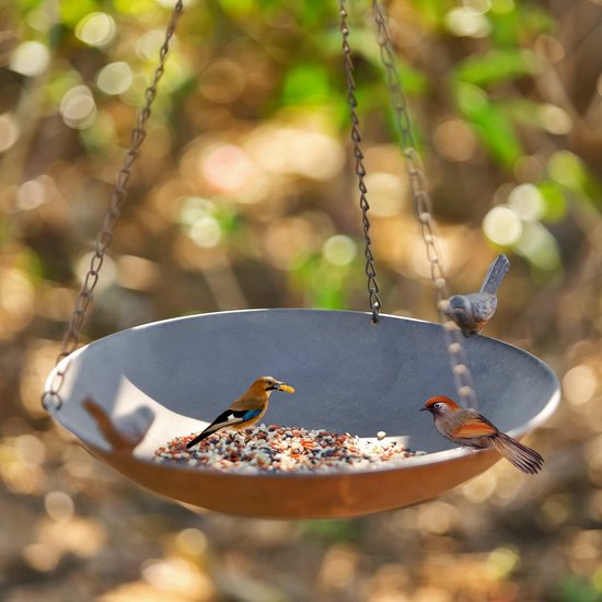 Ronde Metalen Hangende Vogelbad Voederbak voor Buiten Tuindecoratie | bol