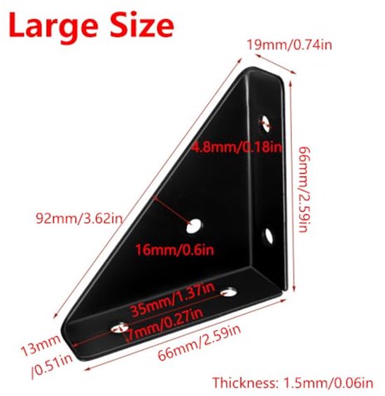 4-delige hoekbeugel, 66 mm x 66 mm, 90 graden driehoekige hoekbeugels ...