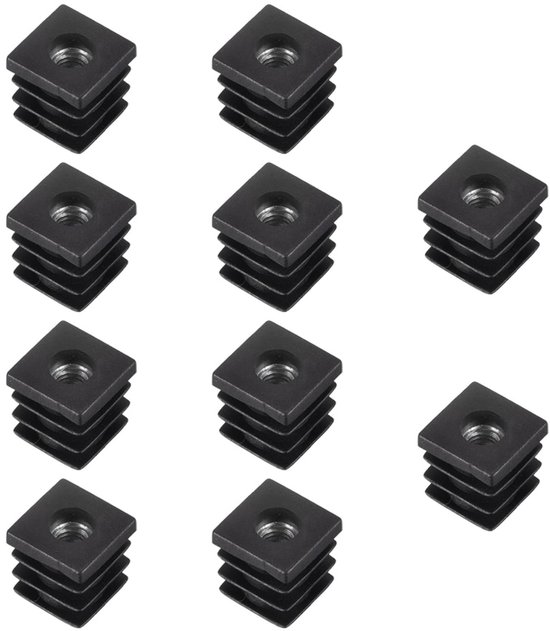 10 stuks vierkante buisinzetstukken met schroefdraad, 16 x 16 mm M8 ...