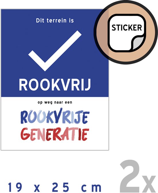 Pictogram/ stickers (2x) | "Dit terrein is rookvrij - Op weg naar een ...