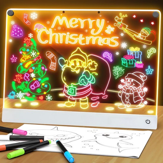 Acryl LED - berichtenbord - 30x40cm - 7-kleurige neonlichten, met ...