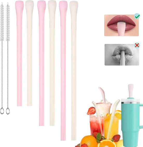 Anti-Falten Strohhalme - 6-Piece Set - Strohhalm voor Lip Wrinkles ...