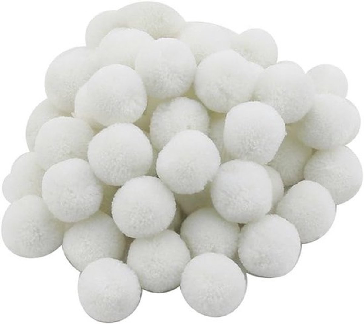Tilda Pompoms 20 mm Wit - 125 Stuks Pluche Ballen voor Creatieve DIY ...