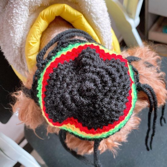 Gebreide hondenhoed met dreadlocks - Grappige wollen muts voor kleine ...