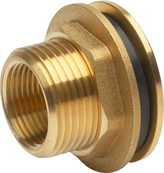 6-delige regenton aansluitset 1 inch messing slangkraan en klemmen | bol