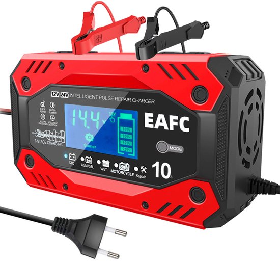 Acculader 12V/24V - 10A/5A Ah/150Ah - Druppellader - Acculader voor ...