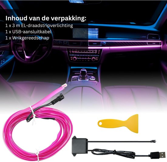 White-Label® Auto Interieur Verlichting - Led Strip Auto – 6M – Met App ...