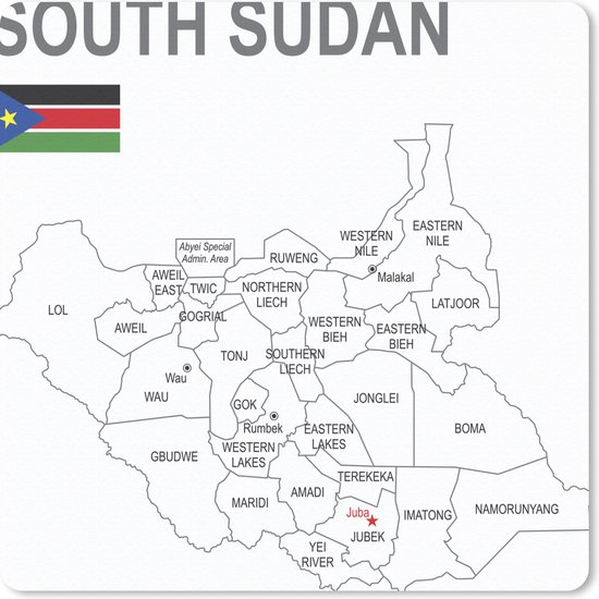 Zuid-Soedan met de staten en steden | bol.com