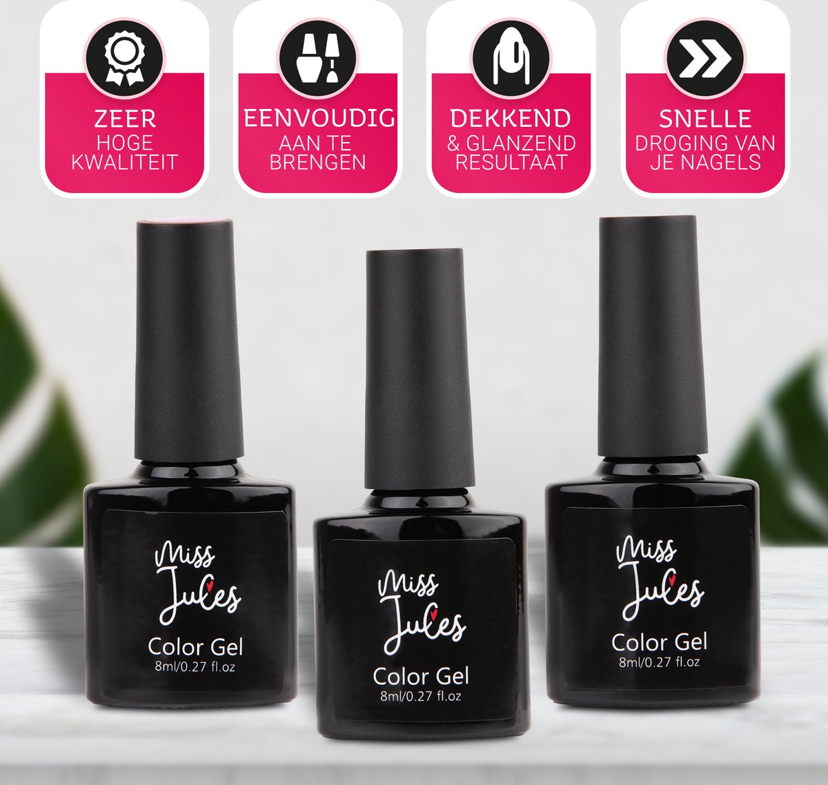 Miss Jules - Complete Gellak Starterspakket - Kleur 3 x Roze ...