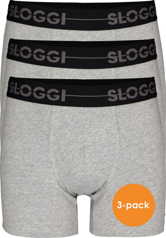 sloggi men Go Heren Short 3-pack - Licht Grijs - Maat XL | bol.com