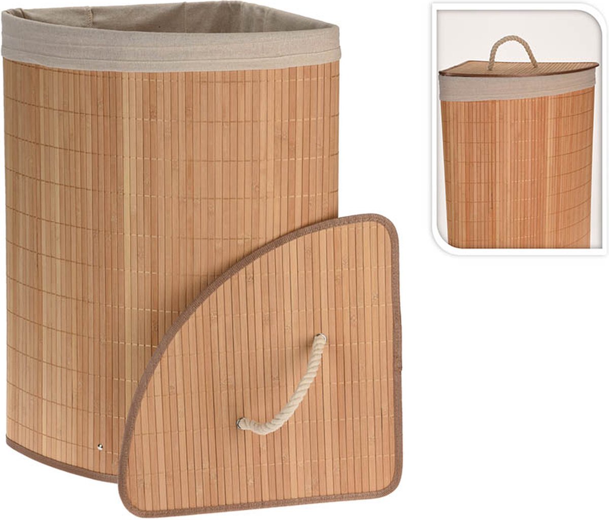 Wasmand Hoek Model - Bamboe - Naturel | bol