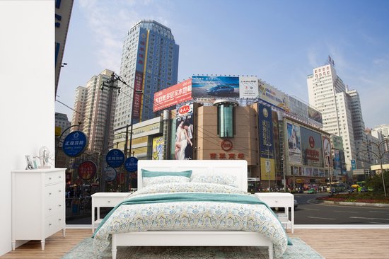 Behang - Fotobehang De straten van het Aziatische Lanzhou in China ...