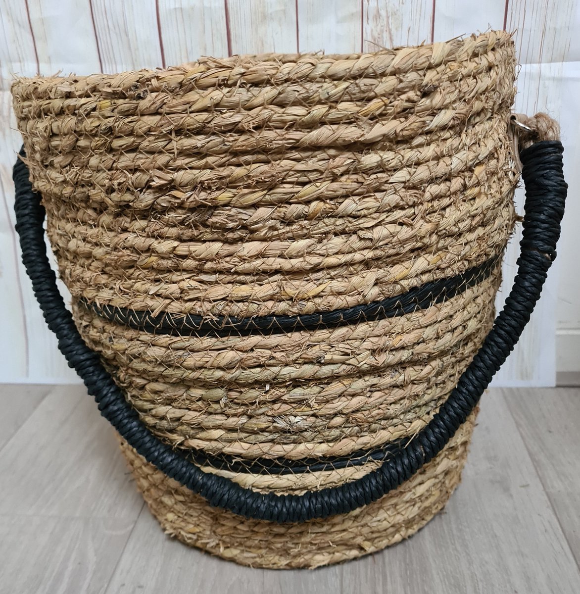 mand - plantenmand - gevlochten hyacint blad - 32 x 32 cm | bol.com