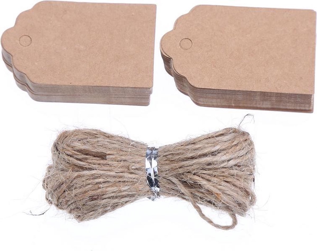 Kartonnen Mini Hobby Kraft Labels Met Jute Touw - Kerst Cadeau Labels ...