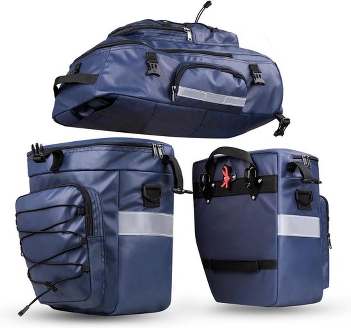 Fietstassen dubbel Rugzak Fietstas Rugtas met Laptopvak Bagagedrager ...