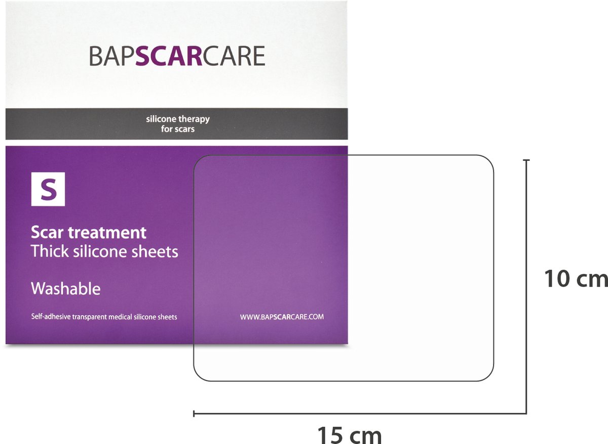 BAPSCARCARE S, siliconen pleister, 10x15 cm | Vermindert littekens en ...