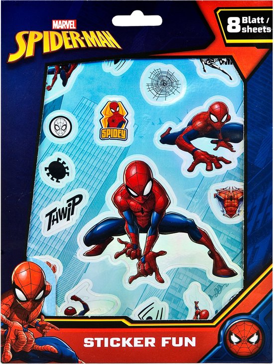 MARVEL SPIDER-MAN STICKERS - 8 STICKERVELLEN VAN SPIDERMAN | bol