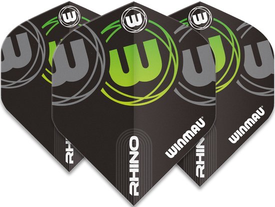 WINMAU - Rhino Logo Zwart, Grijs en Groen Dartvluchten - 1 set per ...