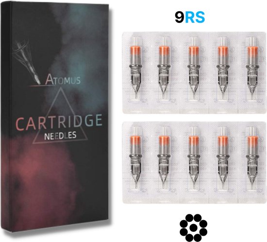 Atomus - Tattoo Cartridge Naalden - 9RS - 10 Tattoo Cartridges met ...