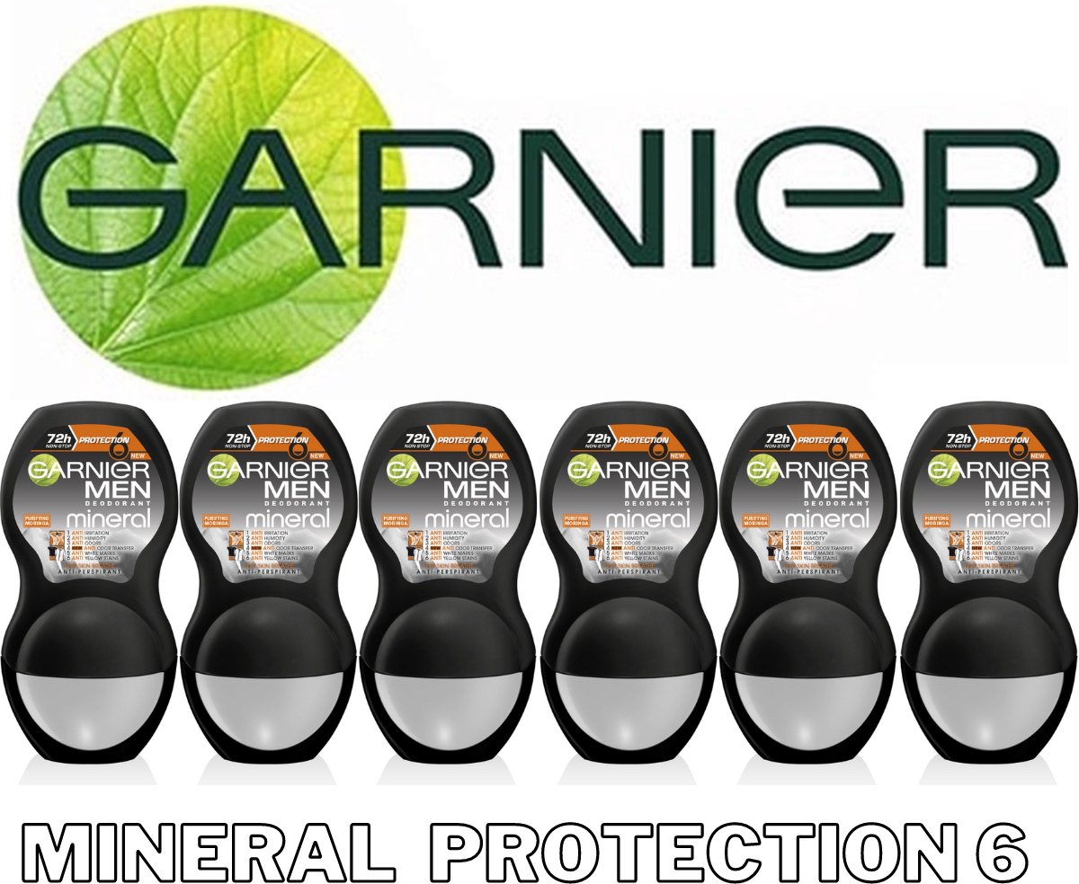 GARNIER Protection 6 72h Deodorant 6 x 50 ml - Deo Roller Heren - Anti ...