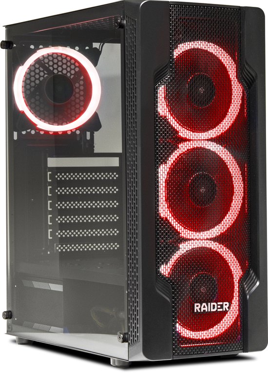 RAIDER CA1 GAMING ATX PC Case - Behuizing met Rode Led | bol