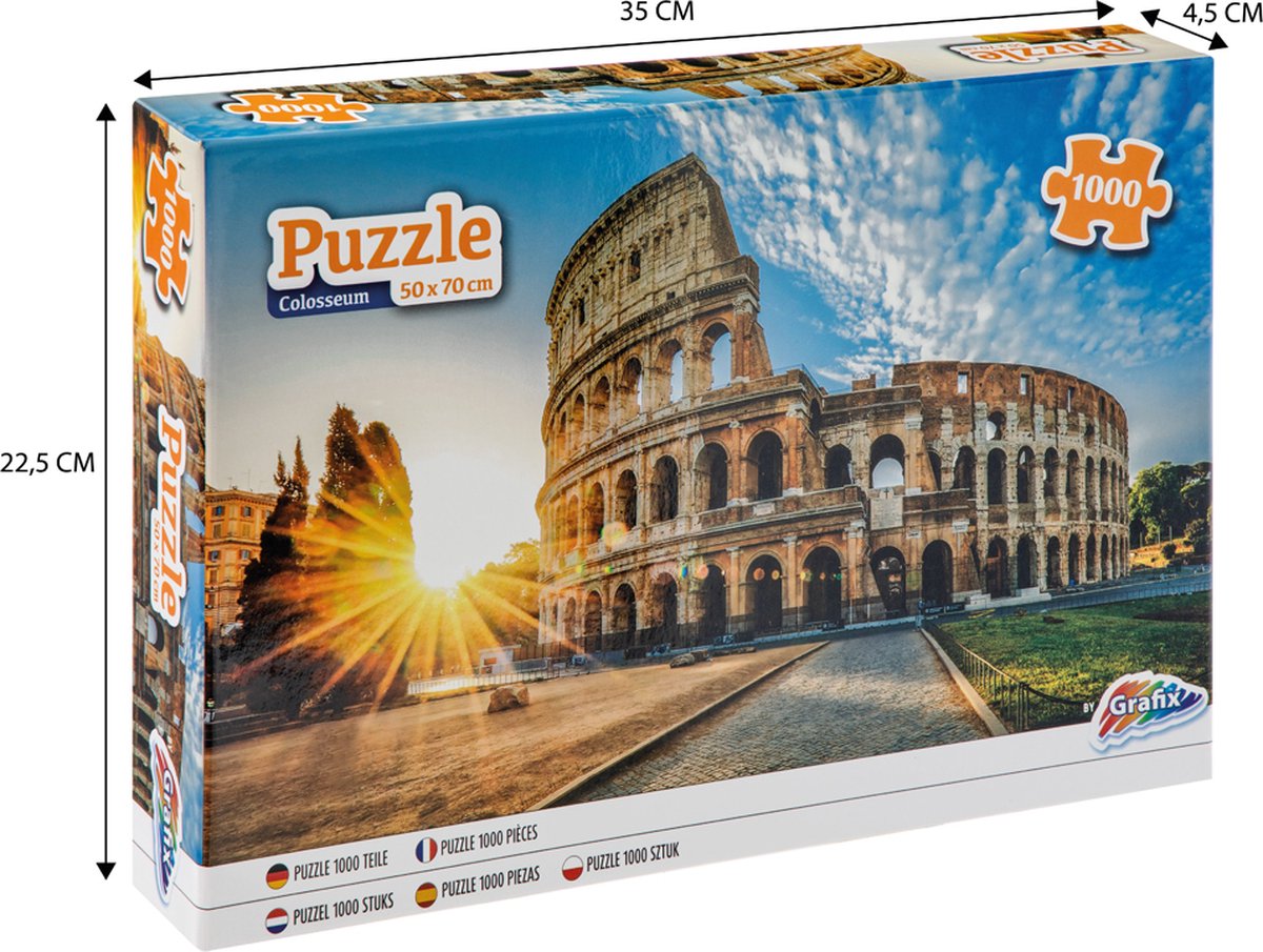 Grafix Puzzel 1000 stukjes volwassenen | Thema Rome | Afmeting 50 X 70 ...