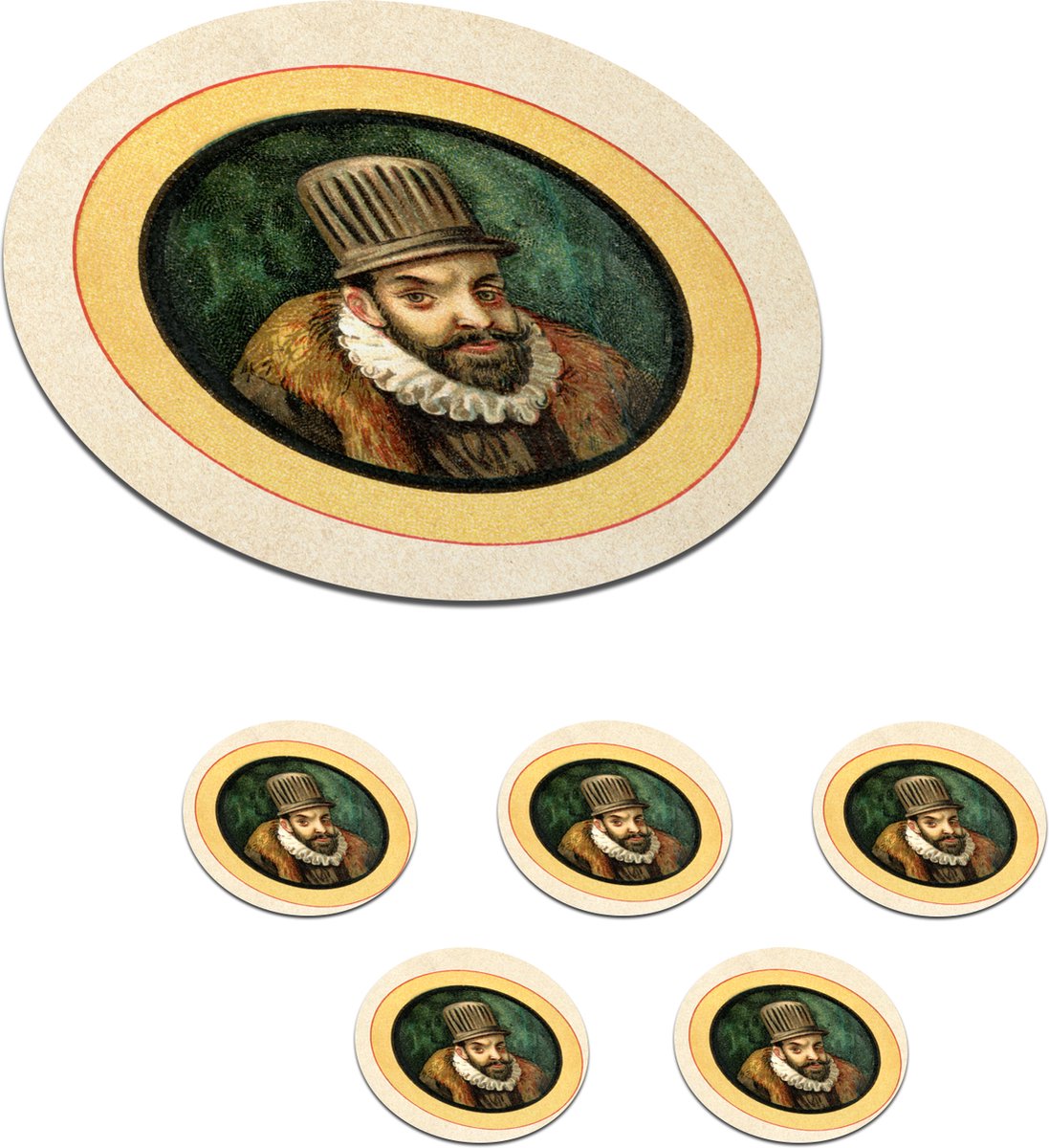 Onderzetters voor glazen - Rond - Filips de Tweede van Spanje - 10x10 ...