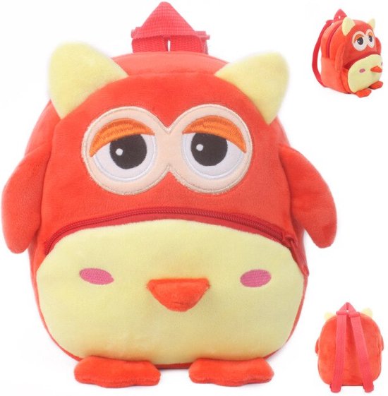 Peuter Rugzak - Rode Uil - Kinder Rugtas - Rugzak Voor Kinderen ...