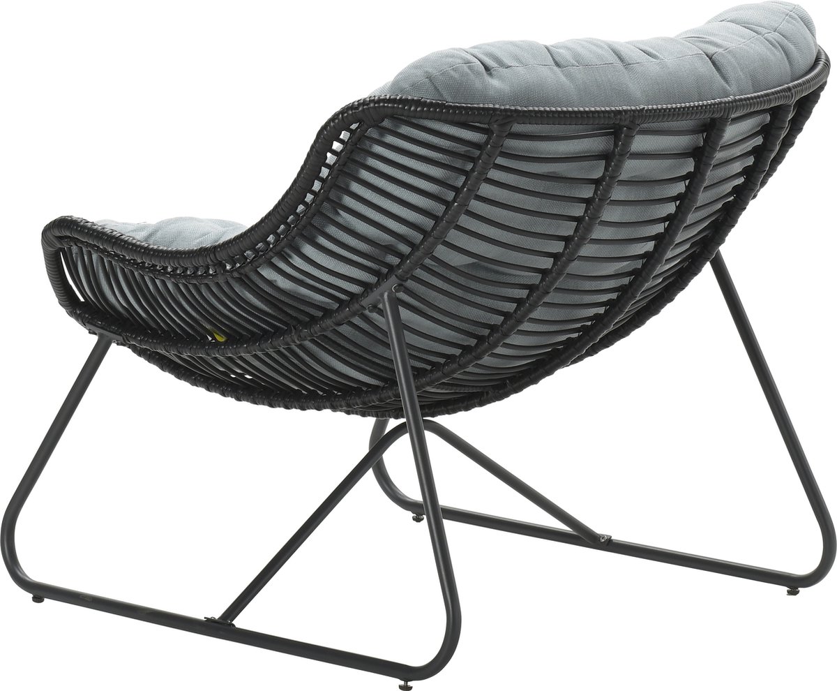 Garden Impressions Luna relax tuinstoel - zwart/grijs | bol.com