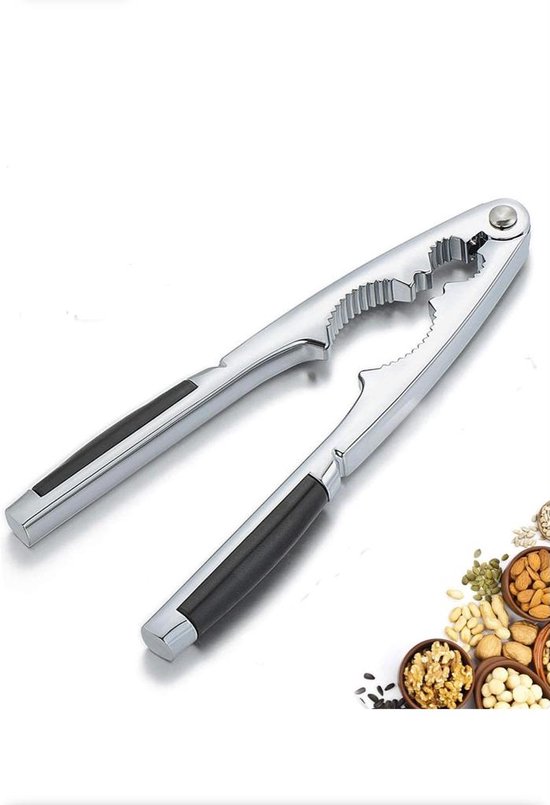 NaSK - Nut Notenkraker, Gegoten Metaal Gepolijst, Zilver/Zwart, Walnoot ...